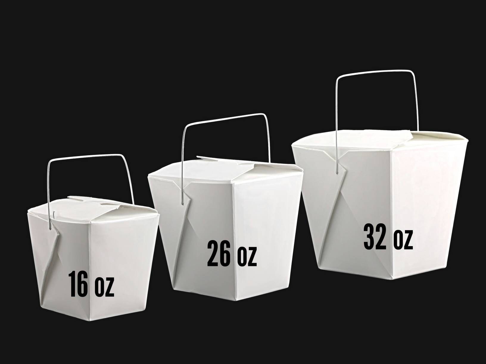 White Chinese Take Out Boxes
