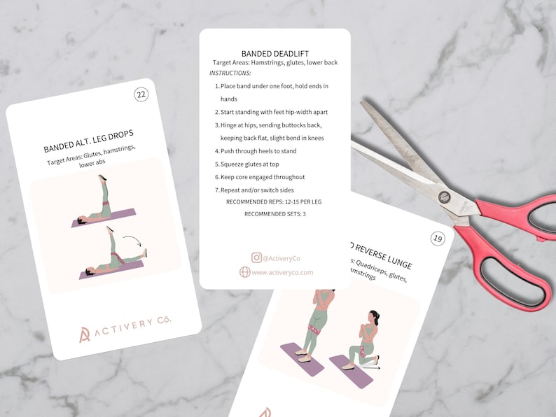 Resistance Band Exercise Cards: 25 Illustrated Workouts (digital ...