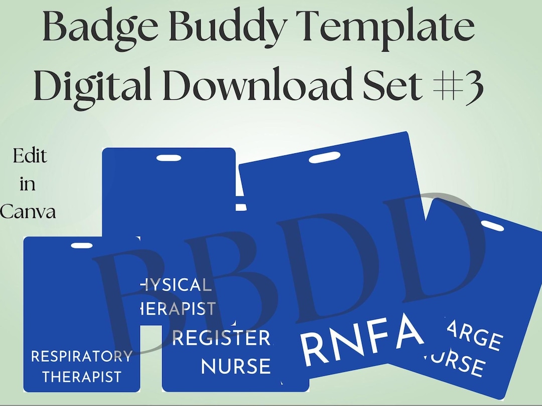 Badge Buddy Digital Download TEMPLATE Registered Nurse, Charge Nurse ...