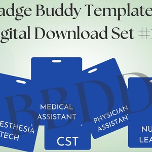 Badge Buddy Digital Download Template Nurse Leader Medical Assistant ...