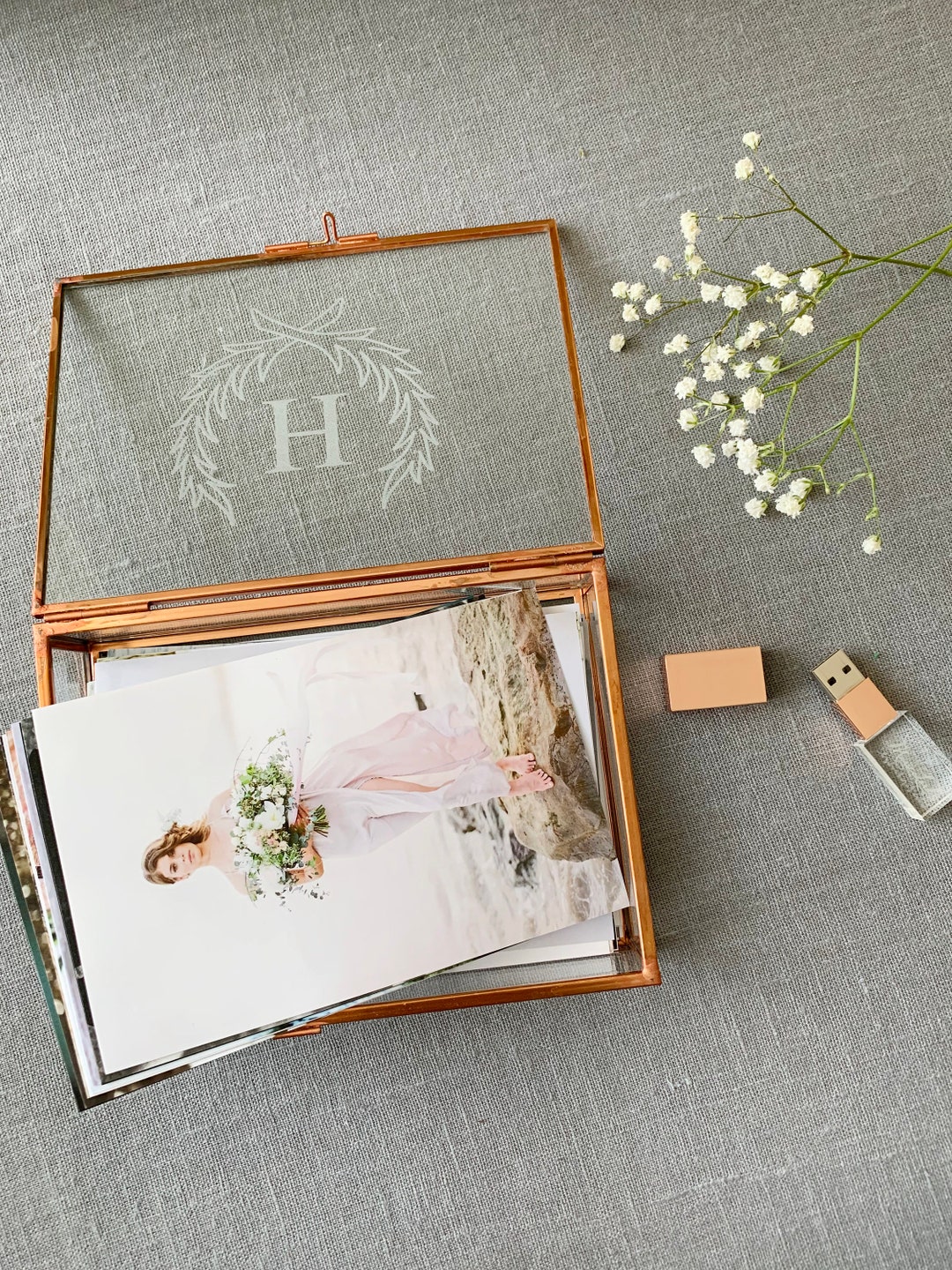 Personalized Photo Glass Box, Engraved Image Box, 4x6, 5x7, 8x10 Photo ...