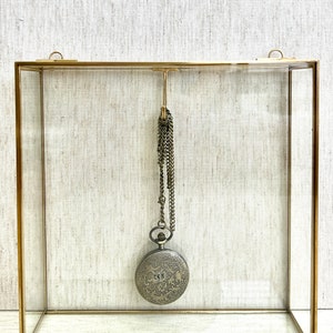 Personalized Pocket Watch Display Case, Clear Glass Shadow Box With ...