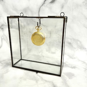 Personalized Pocket Watch Display Case, Clear Glass Shadow Box With ...