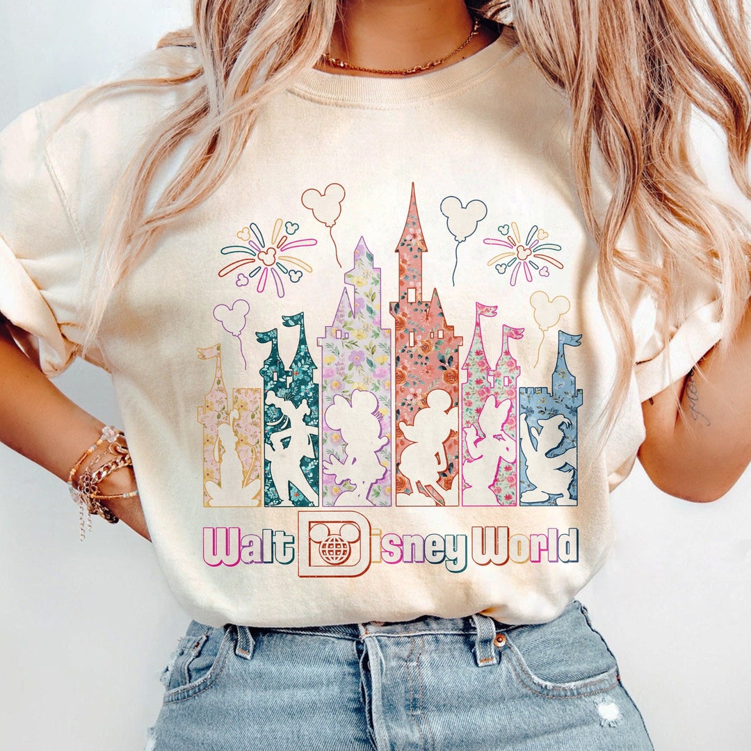 Retro Boho Floral Walt Disney World Shirt, Boho Mickey and Friends ...