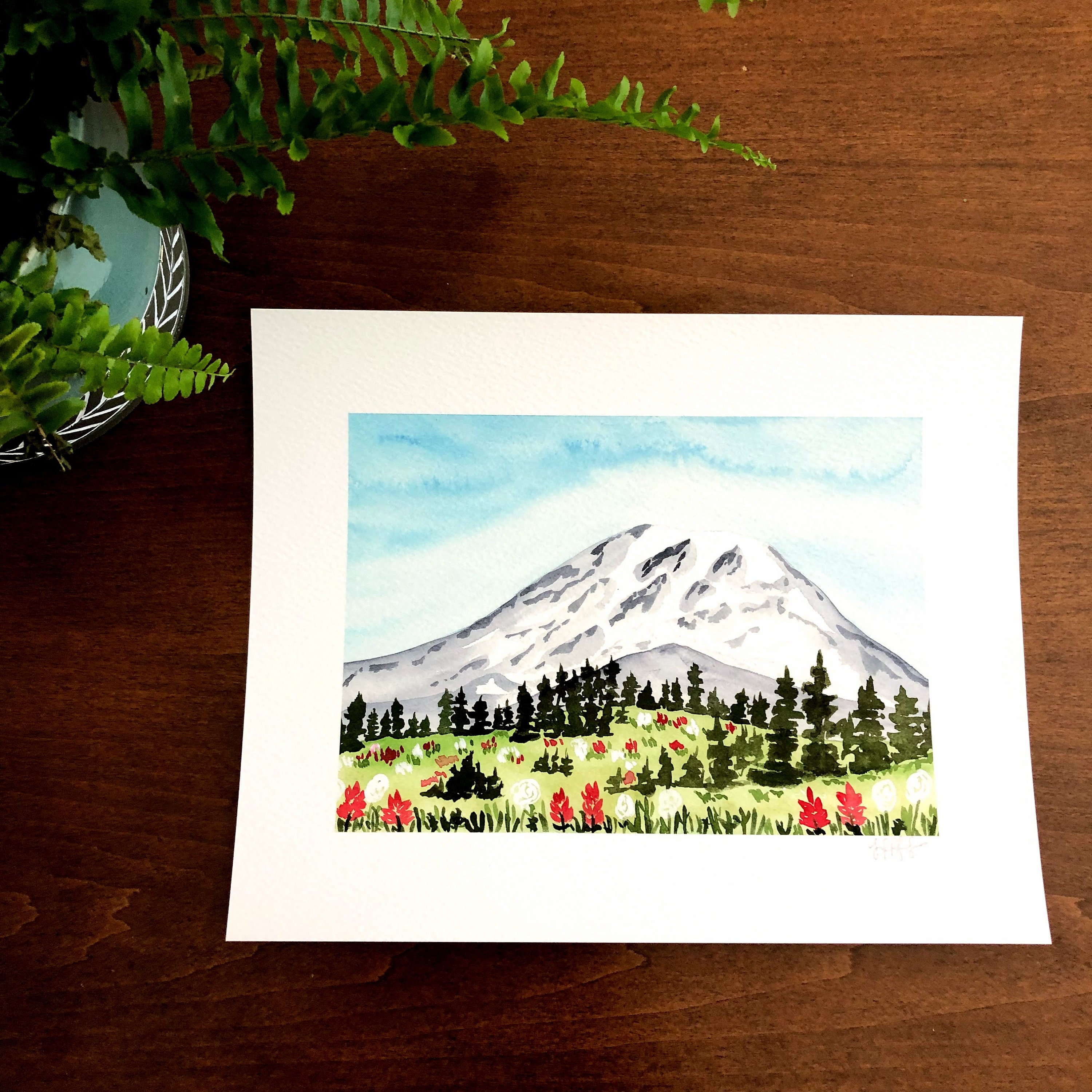 Mt Rainier Art Print, Mt Rainier Painting, Mt Rainier Wall Art ...