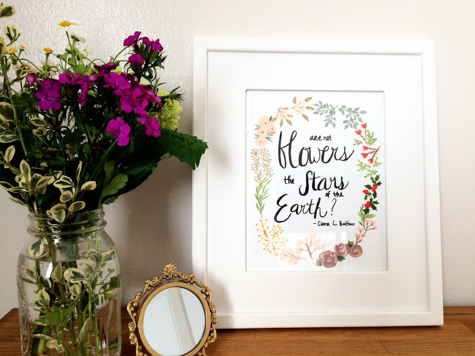 Wildflower Art Print, Modern Wildflowers Art, Floral Watercolor Quote ...