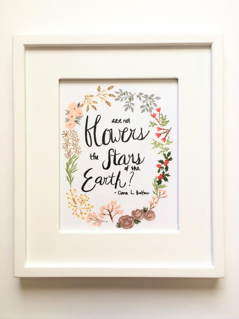 Wildflower Art Print, Modern Wildflowers Art, Floral Watercolor Quote ...