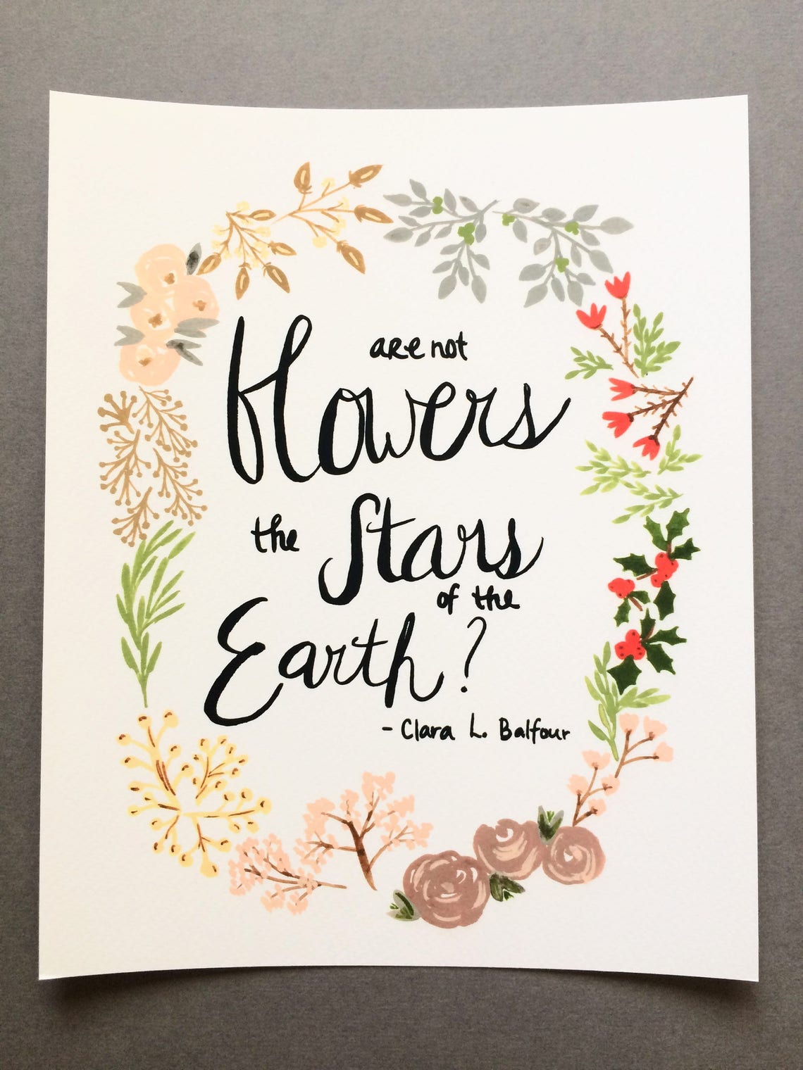 Wildflower Art Print, Modern Wildflowers Art, Floral Watercolor Quote ...