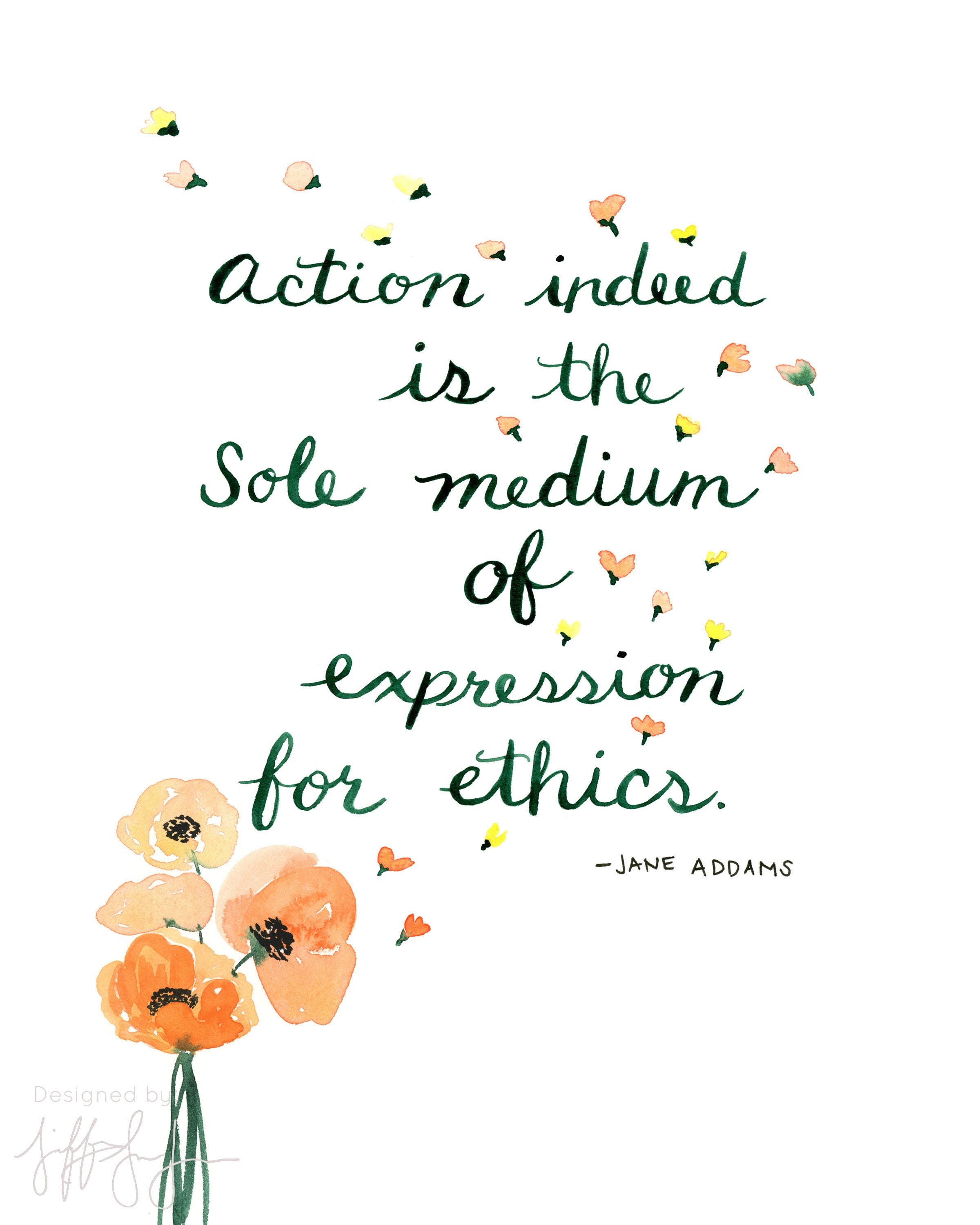 Jane Addams Quote Print, Inspirational Women Quote Art, Sheroes Art ...