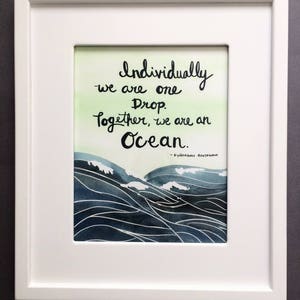 Ocean Quote Print, Inspirational Wall Art, Ocean Painting With ...
