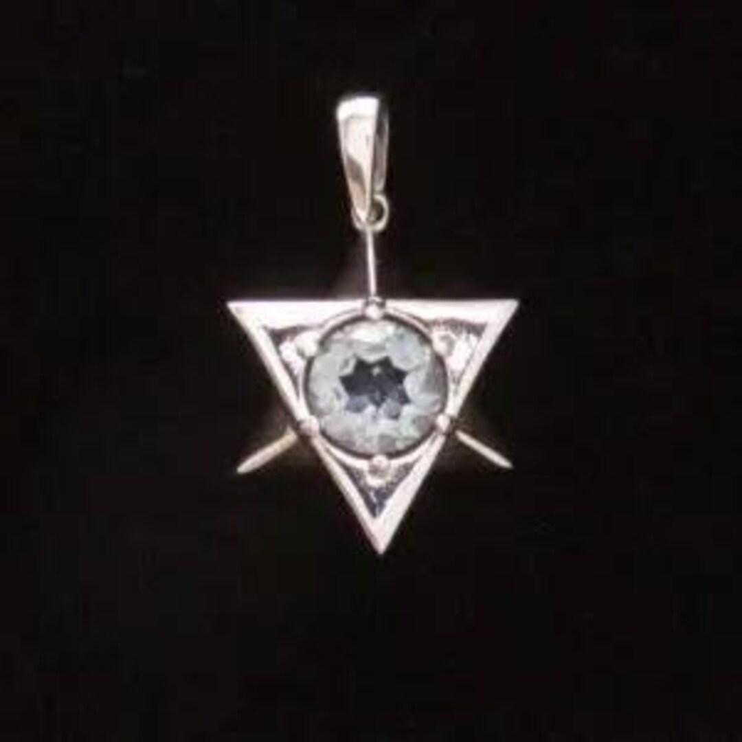 Sterling Silver Merkaba With 7mm Blue Topaz Pendant - Etsy