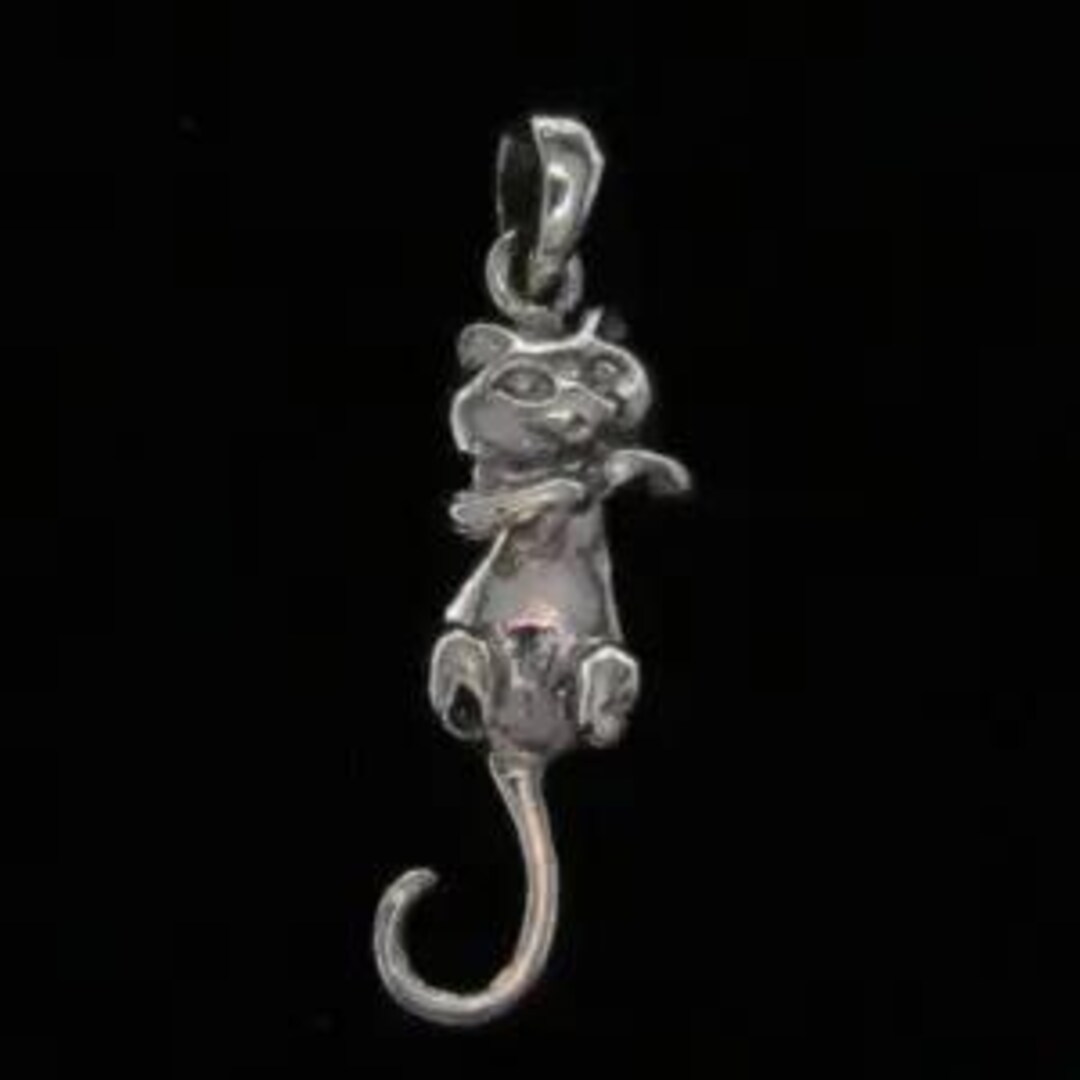 Sterling Silver Cat With Moveable Tail Pendant - Etsy