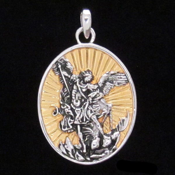 Archangel Michael Pendant Gold - Etsy