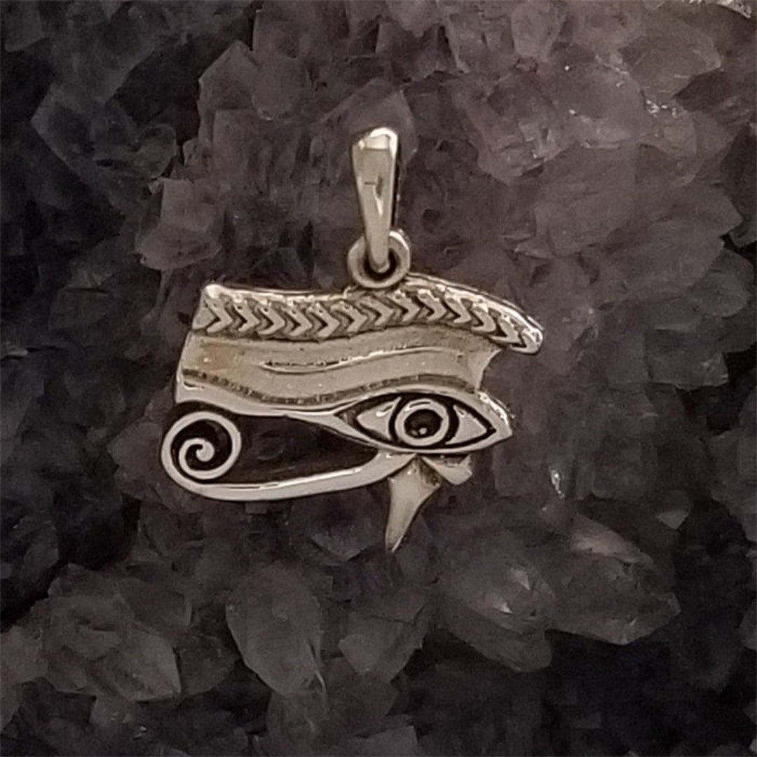 Doubled-sided Sterling Silver Eye of Horus / Eye of Ra Pendant - Etsy