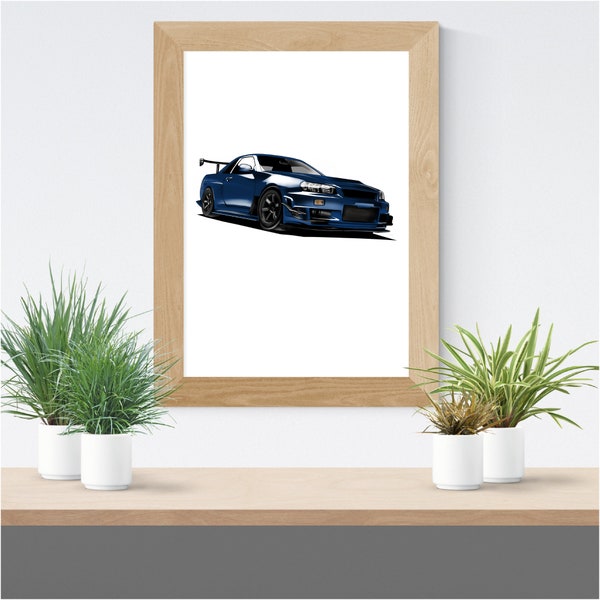 Nissan Skyline R34 Sticker - Etsy