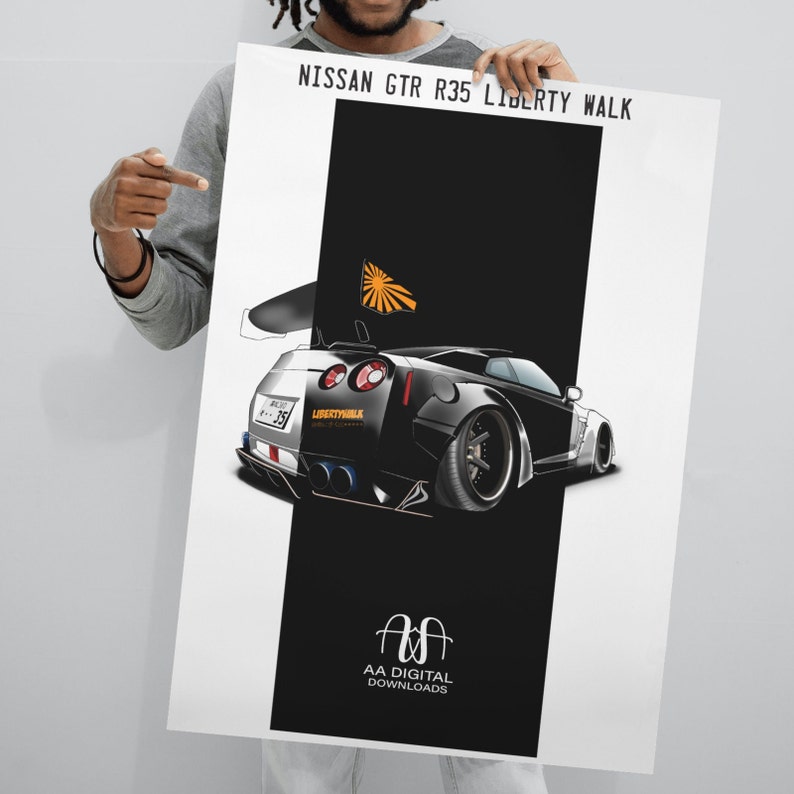 Printable Artwork Nissan Gtr R35 Lbwk Wall Art Liberty Walk Decorative ...