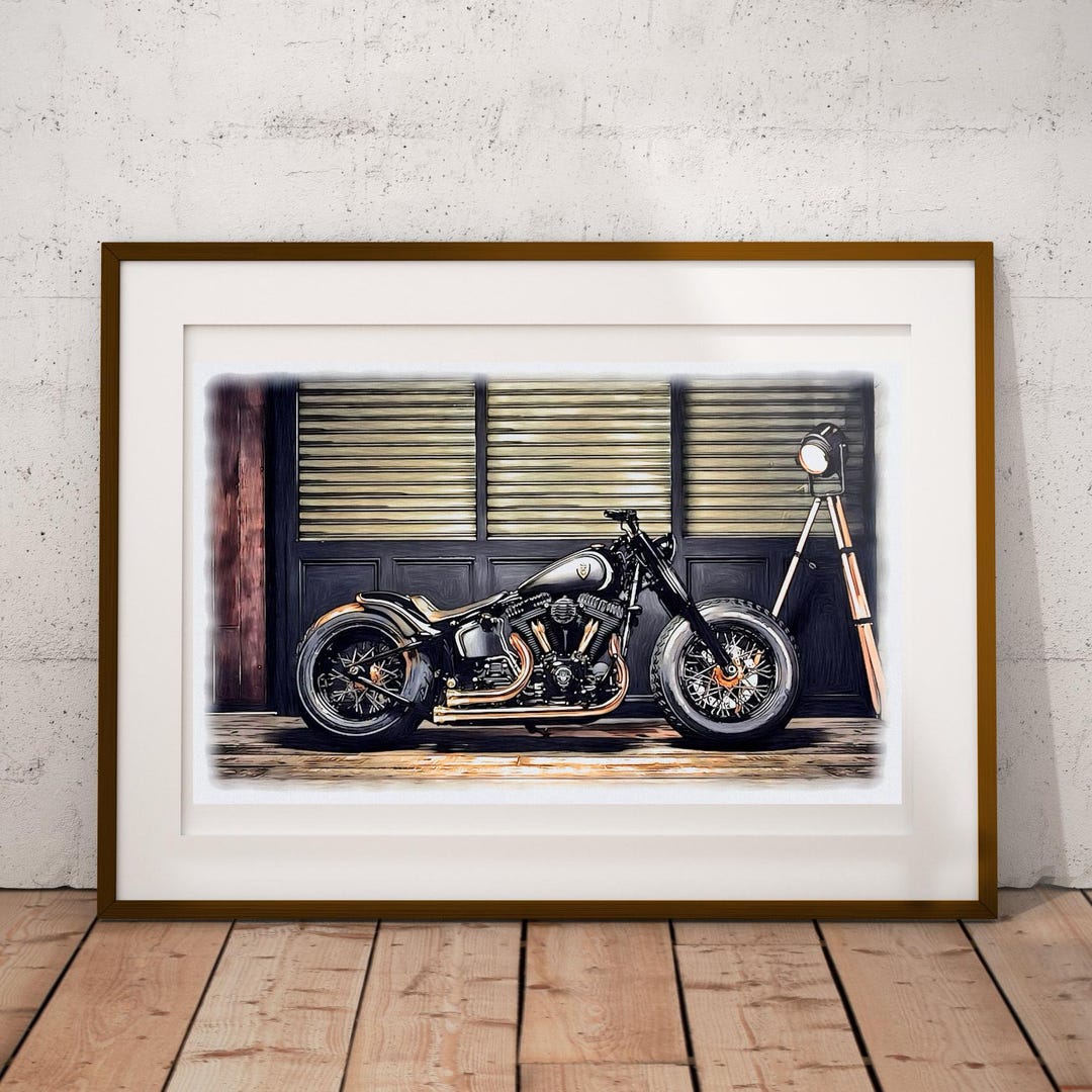 Custom Motorcycle Portrait Pencil Style Art Personalized Bike Drawing ...