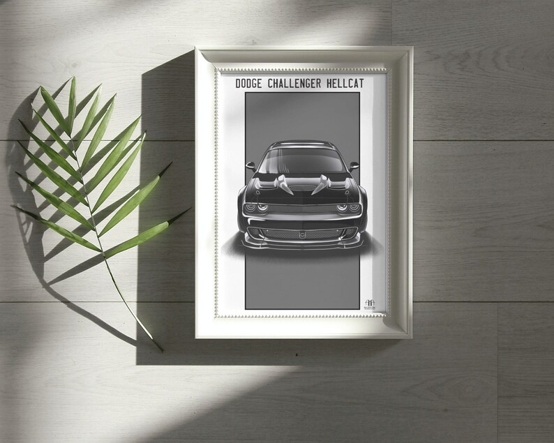 Printable Artwork Dodge Challenger Hellcat Wall Art Poster Hellcat High ...