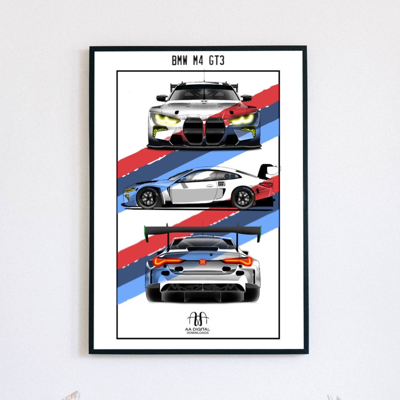 Bmw M4 G82 Gt3 White Race Car Printable Artwork Wall Art - Etsy