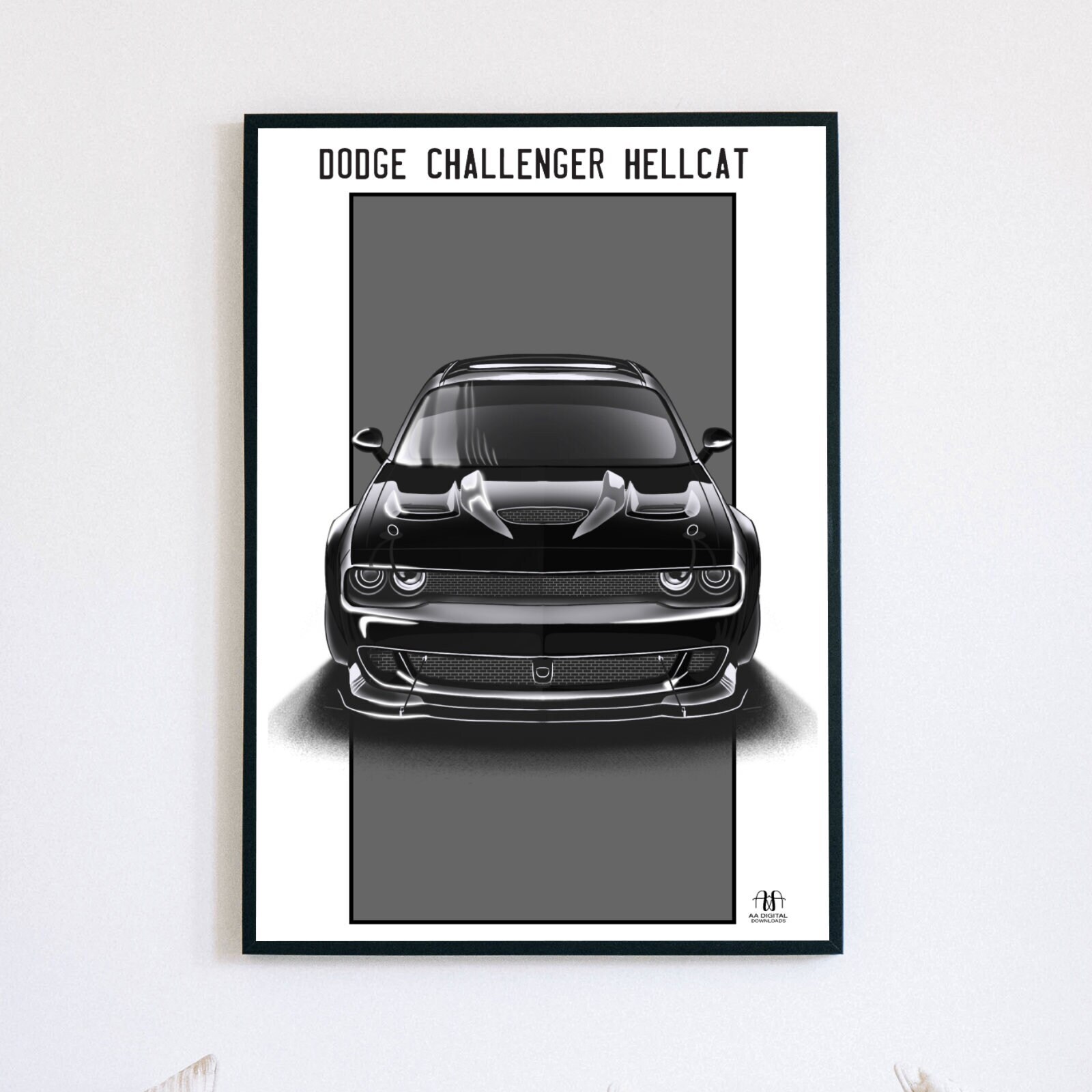 Printable Artwork Dodge Challenger Hellcat Wall Art Poster Hellcat High ...