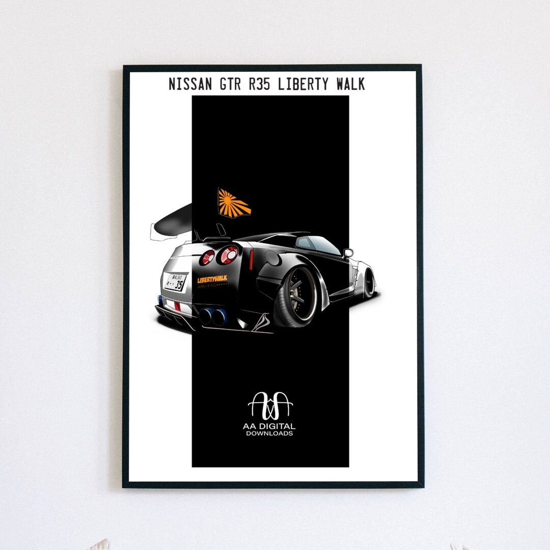 Printable Artwork Nissan Gtr R35 Lbwk Wall Art Liberty Walk Decorative ...