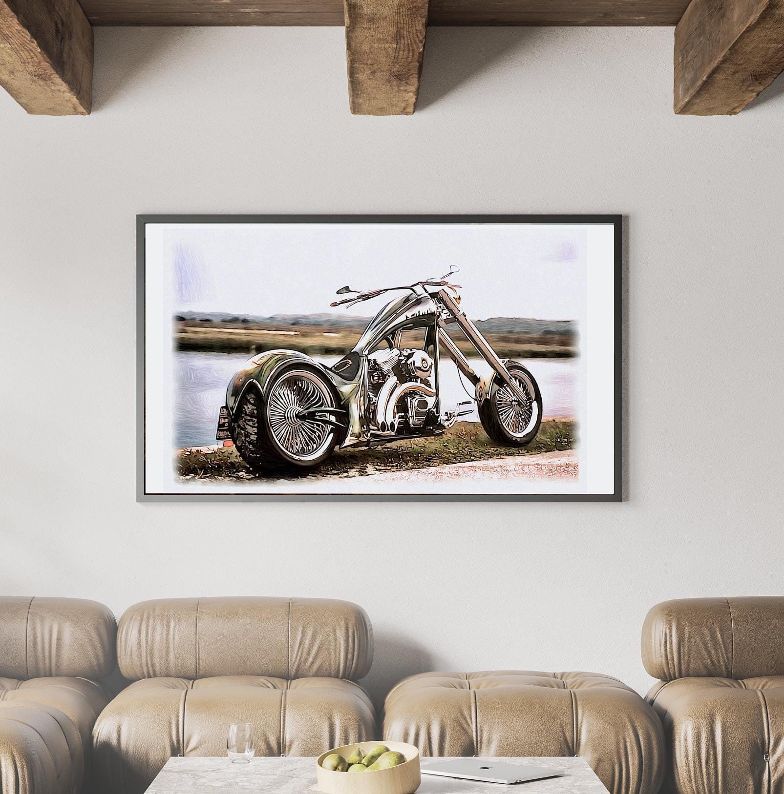 Custom Motorcycle Portrait Pencil Style Art Personalized Bike Drawing ...