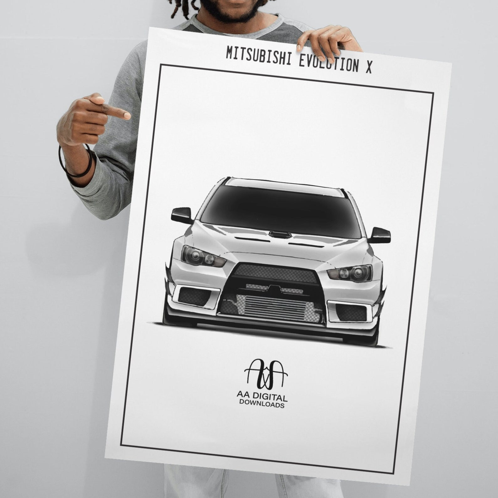 Buy Mitsubishi Evo X, Printable Wall Art, Custom Art, Digital Wallpaper ...
