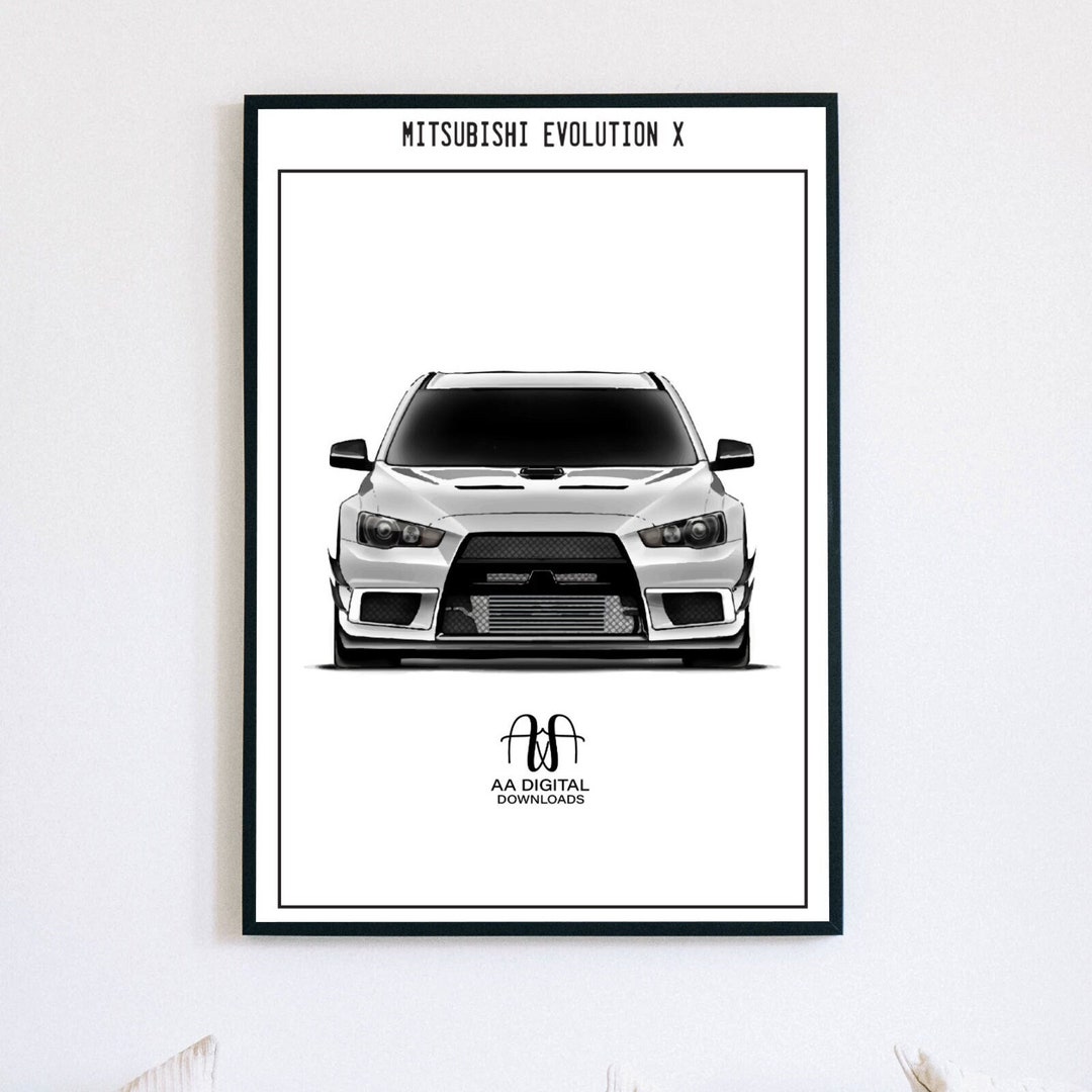 Buy Mitsubishi Evo X, Printable Wall Art, Custom Art, Digital Wallpaper ...