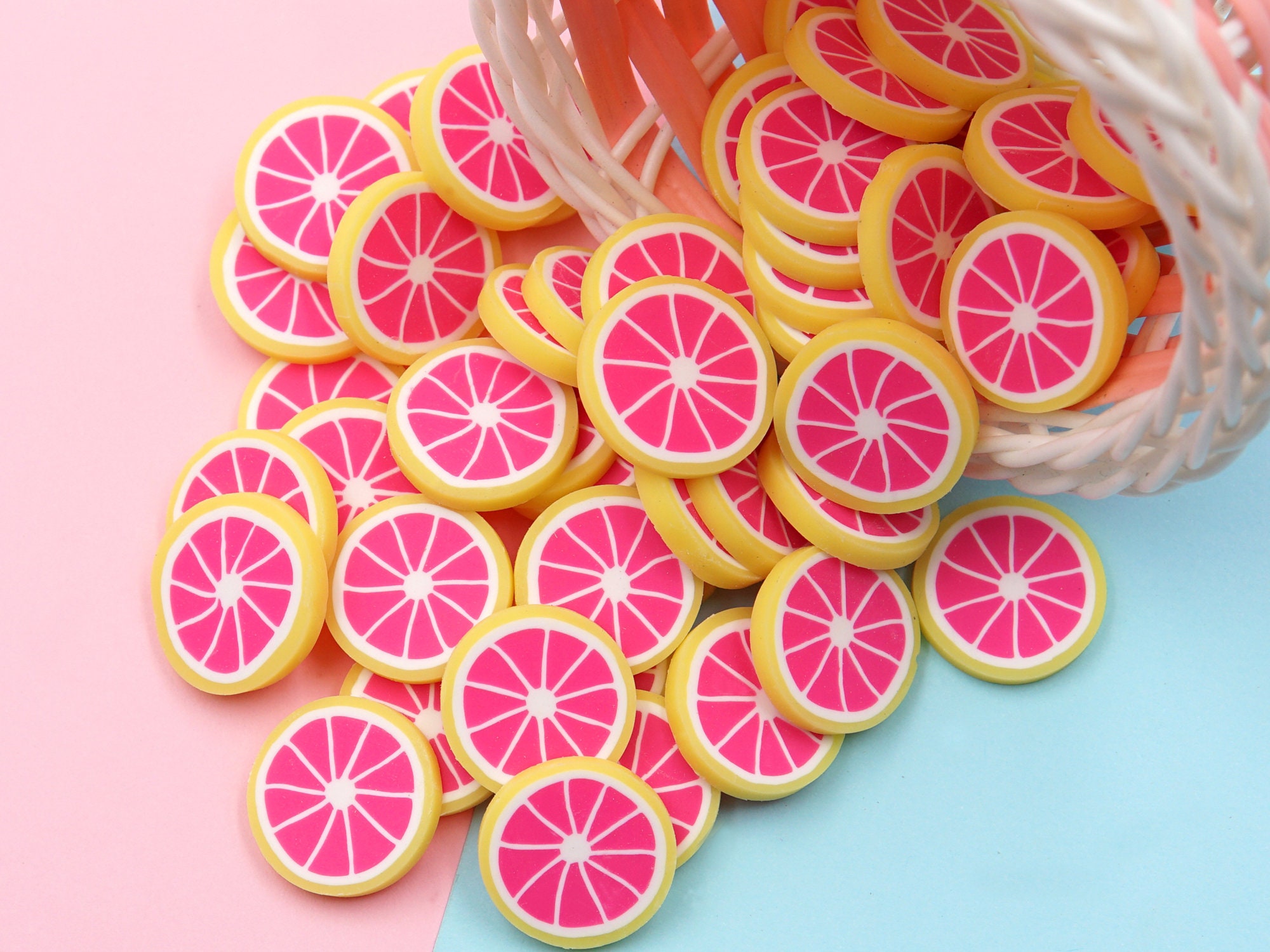 20mm Grapefruit Polymer Clay Fruit Slices - Etsy