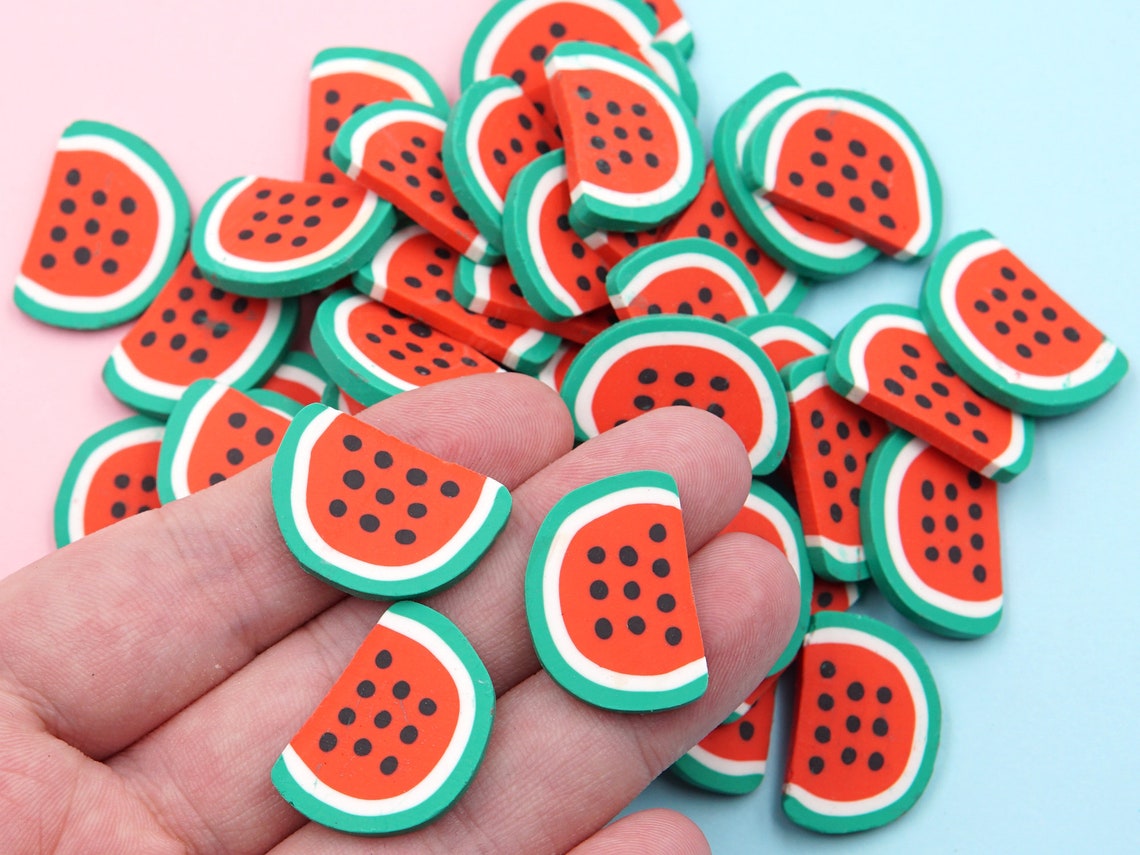 20mm Watermelon Polymer Clay Fruit Slices - Etsy
