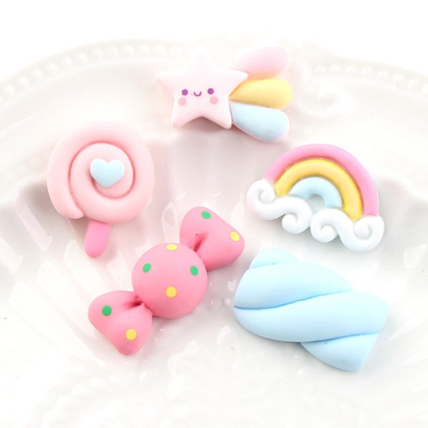 5/10/20pcs Resin Character Flatback Cabochon Scrapbook Kawaii DIY ...