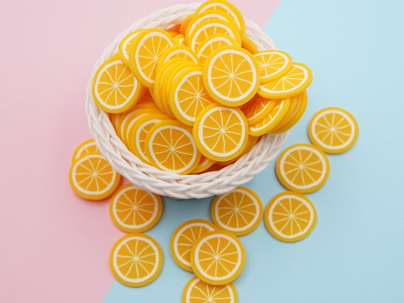 20mm Lemon Polymer Clay Fruit Slices | Etsy