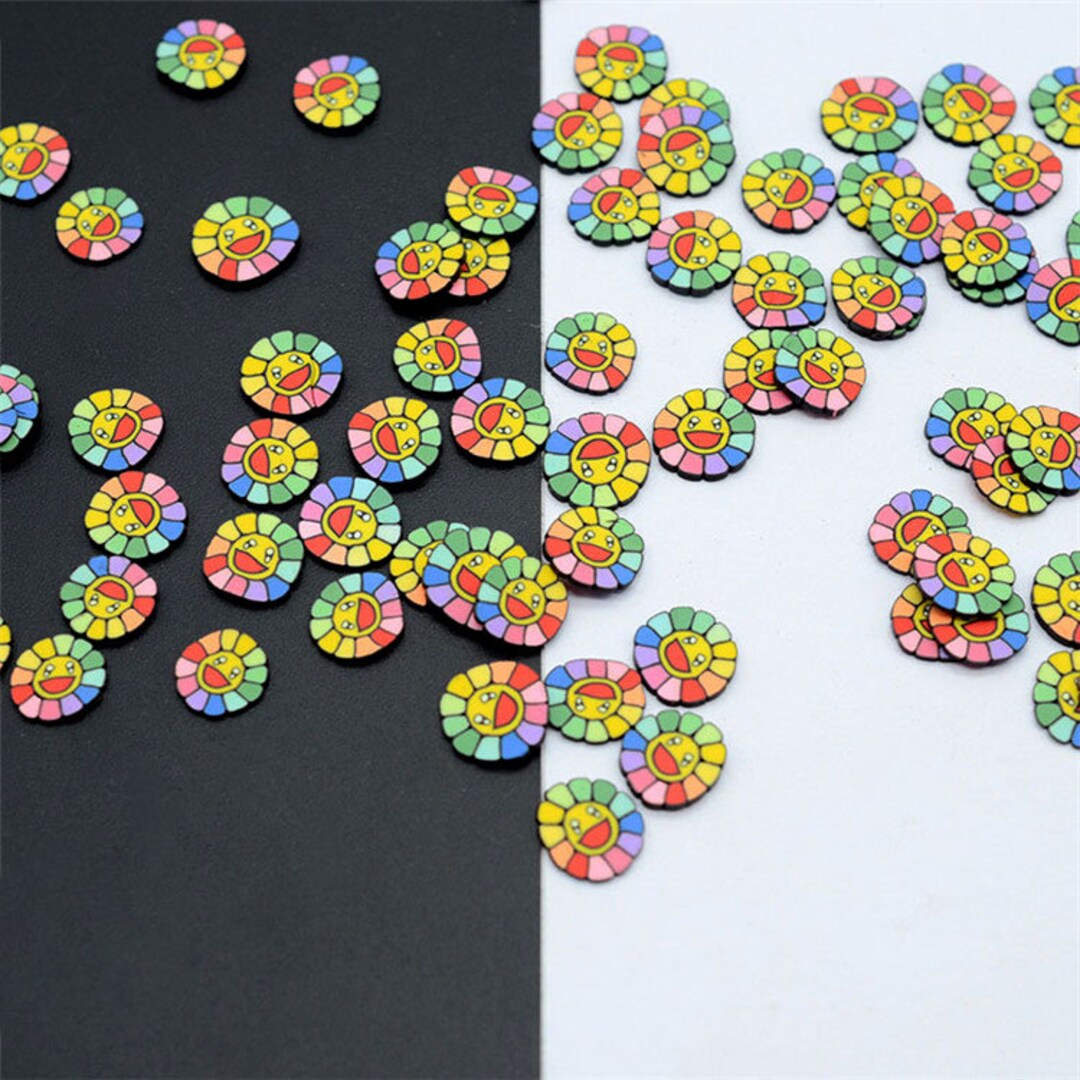 Rainbow Flower Polymer Clay Fimo Slices Sprinkles for DIY - Etsy