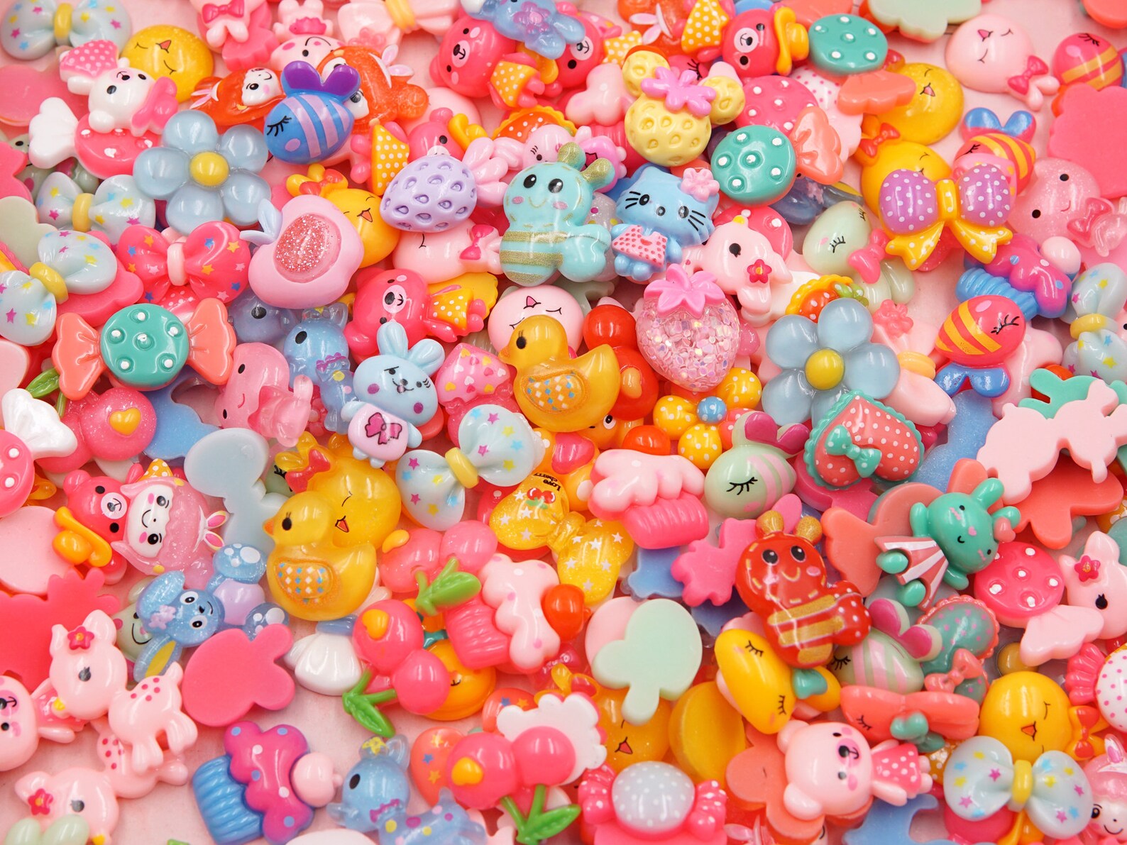 Random Kawaii Small Resin Cabochons Slime Charms Grab Bag - Etsy