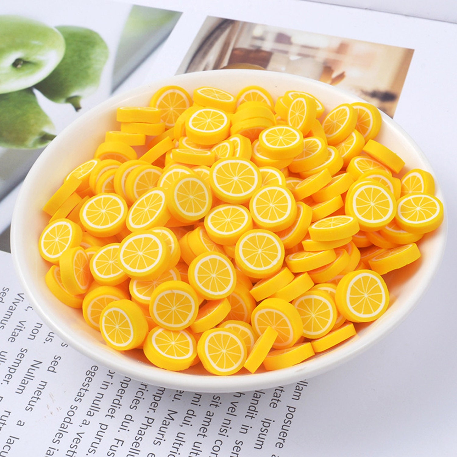 10mm Lemon Polymer Clay Slices SPRT07-L - Etsy Canada