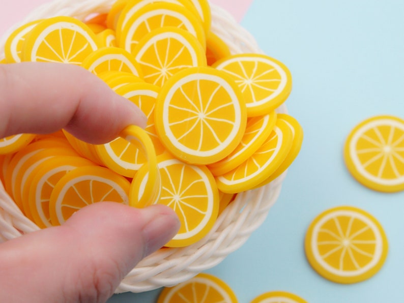 20mm Lemon Polymer Clay Fruit Slices | Etsy