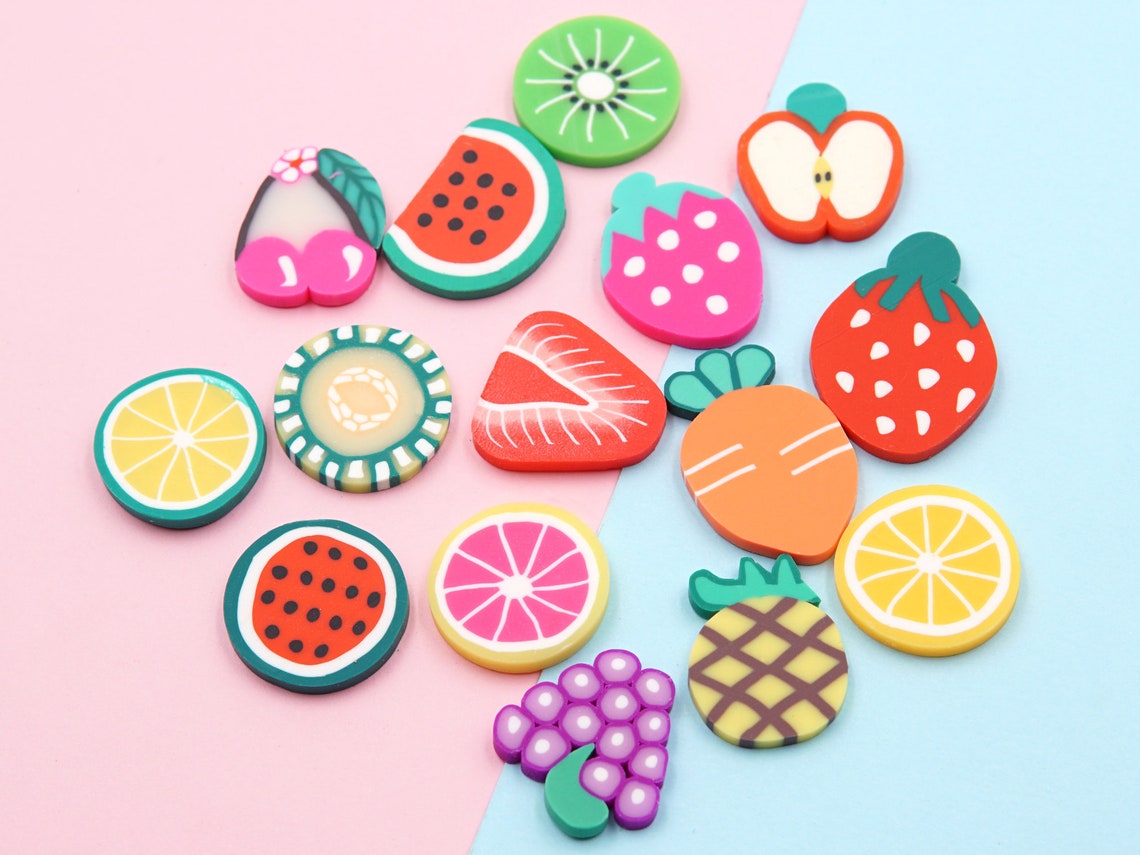 20mm Assorted Fruit Polymer Clay Slices | Etsy