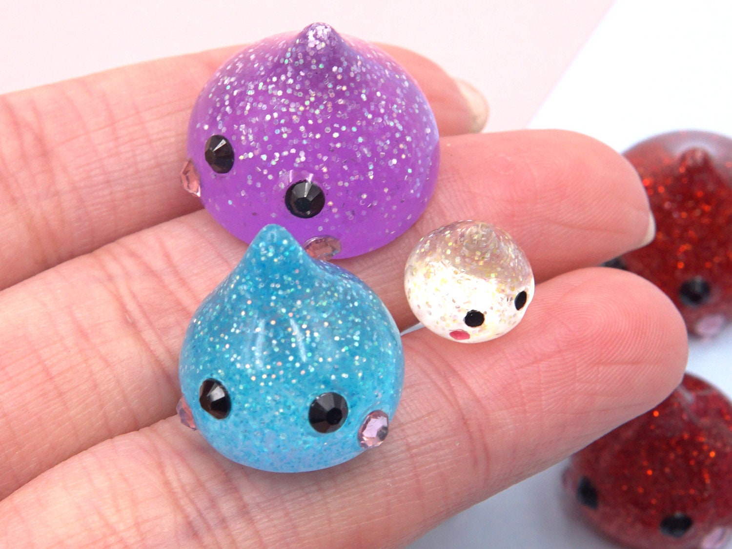 Kawaii Jelly water droplets Resin Charms cabochons Ornament or | Etsy