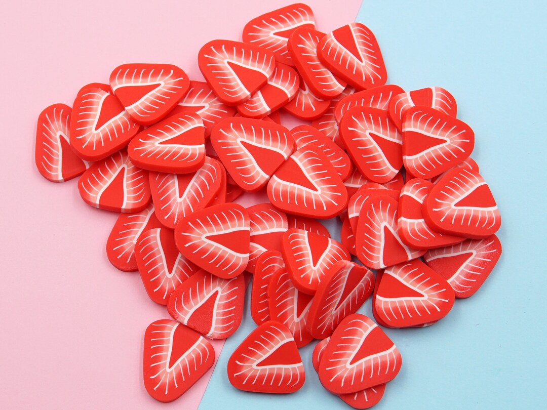 20mm Strawberry Polymer Clay Fruit Slices - Etsy