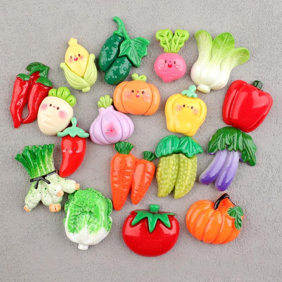 Vegetable Resin Charms Cabochons Ornament or Scrapbook DIY Crafts ...