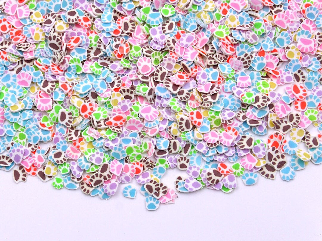 500g 5mm Mixed Color Animal Paw Print Polymer Clay Slice RT10 - Etsy