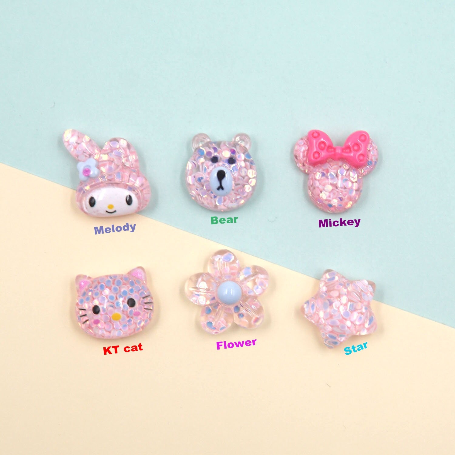 Glitter Pink Resin Slime Charms cabochons Ornament or | Etsy