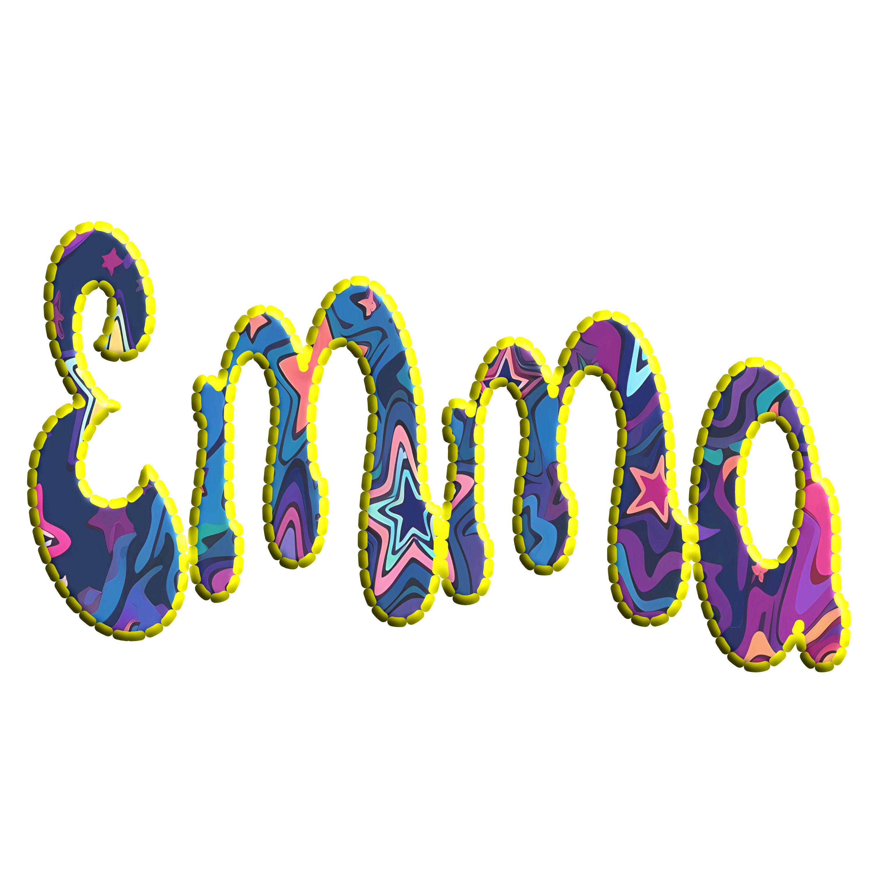 Sticker, Emma Name Psychedelic Sky Classy and Sassy for Funny Stickery ...