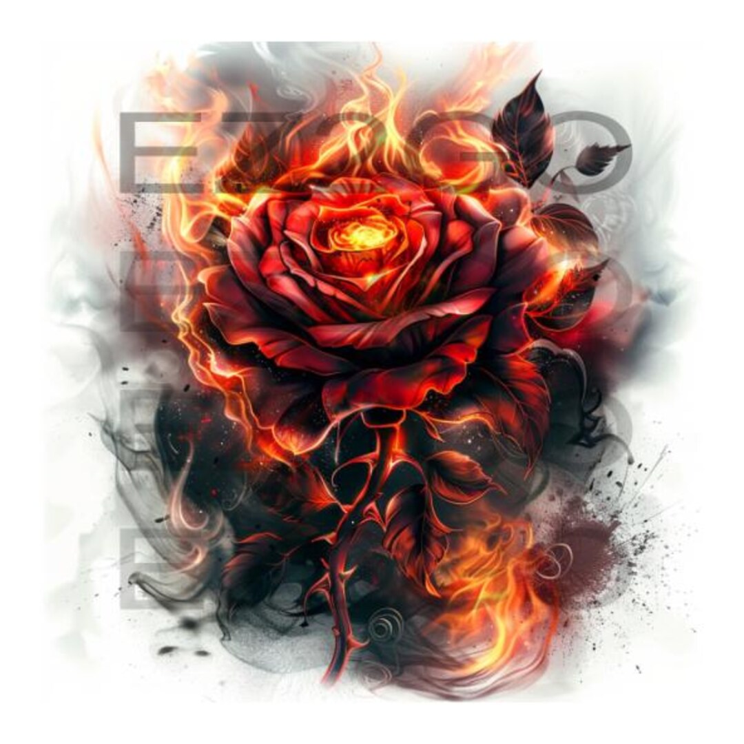 Rose From Hell Tattoo Template for Tattoo Lovers, and for Butt Tattoo ...