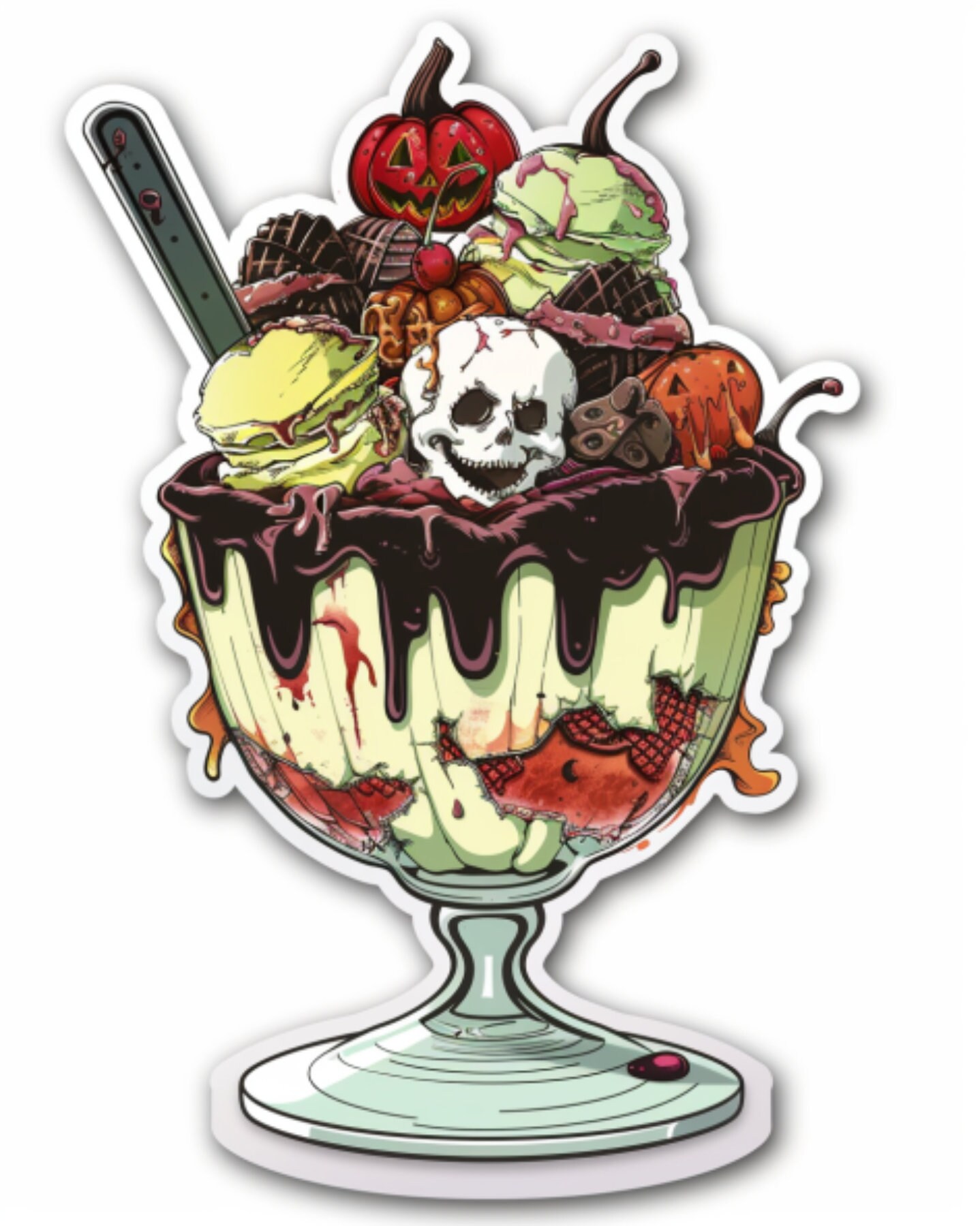 Ice Cream Sundae Stickers Bundle, Halloween Printable, Cone Sticker ...