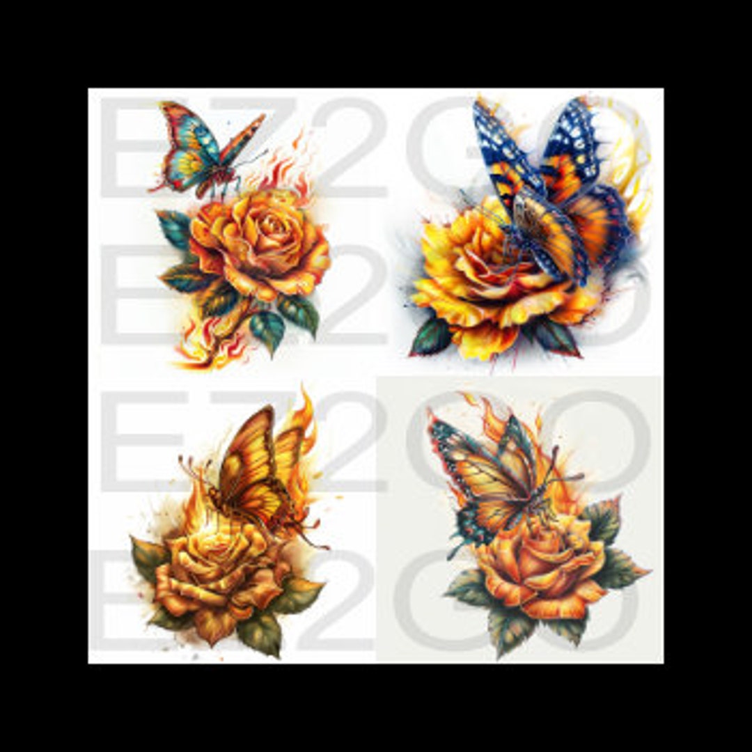 Tattoo Templates, Butterfly Tattoo, Yellow Rose Tattoo, Tattoo Artist ...