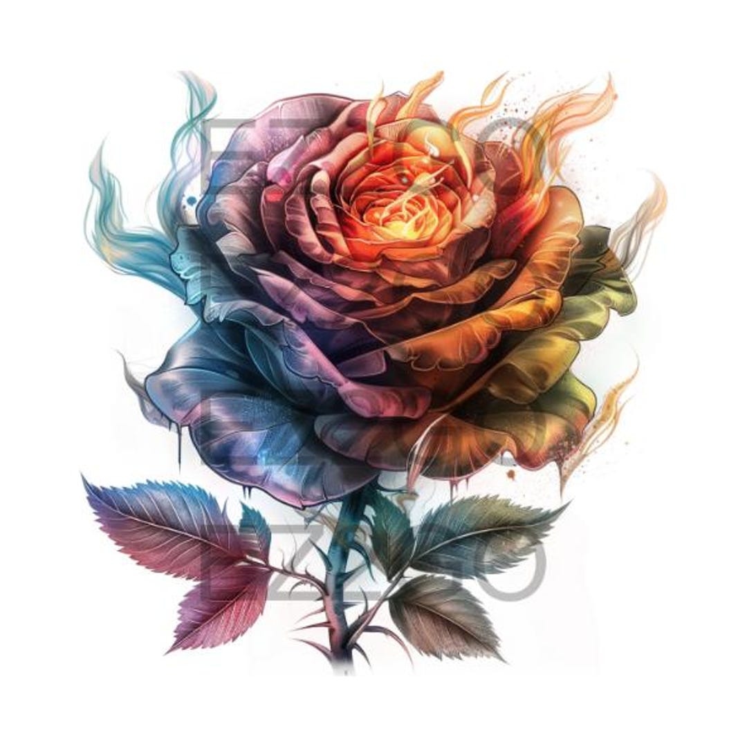 Rose From Hell Tattoo Template for Tattoo Lovers, and for Butt Tattoo ...