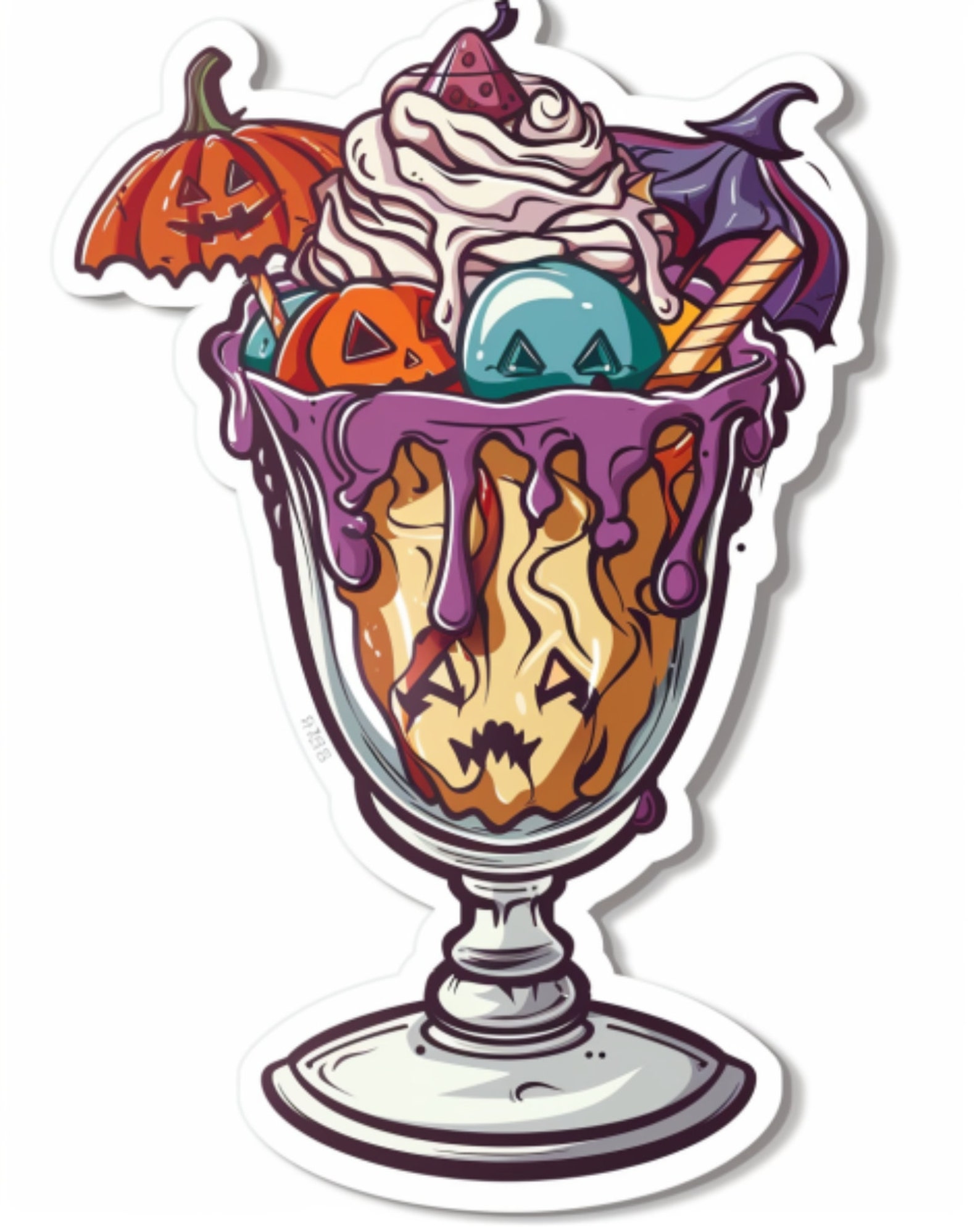 Ice Cream Sundae Stickers Bundle, Halloween Printable, Cone Sticker ...