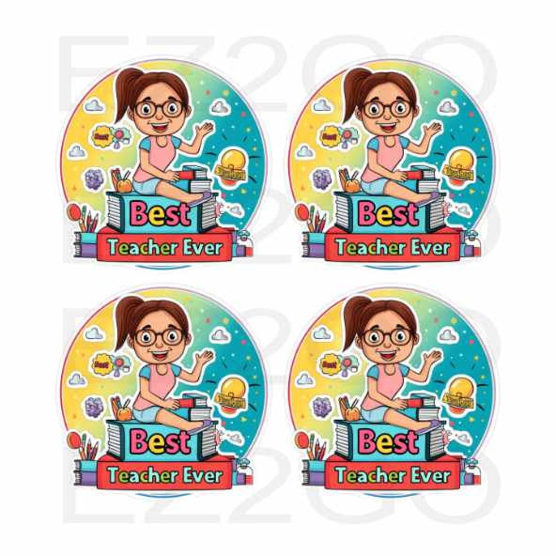 Best Teacher Ever Stickers, PNG, Printable, Sticker, Tutor, Principle ...