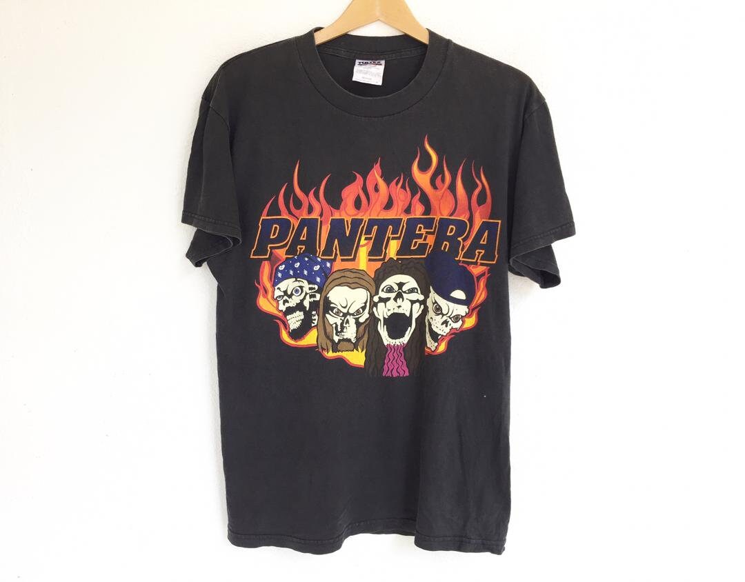 Vintage 90's Pantera Fire Line up Front and Back Design Megadeth ...